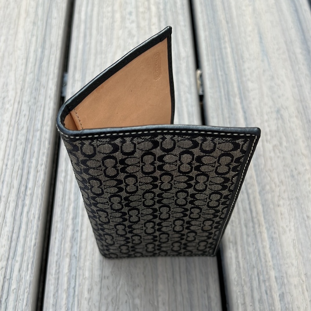 Coach Wallet Bifold Signature See Pattern Black And T… - Gem